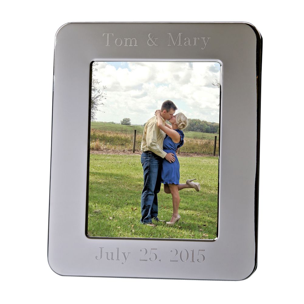 Silver Metal Personalized Picture Frame | Engraved Picture Frame