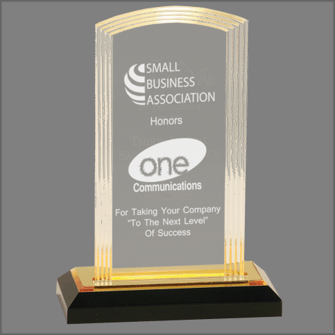 Custom Engraved Gold Acrylic Award | FREE Engraving