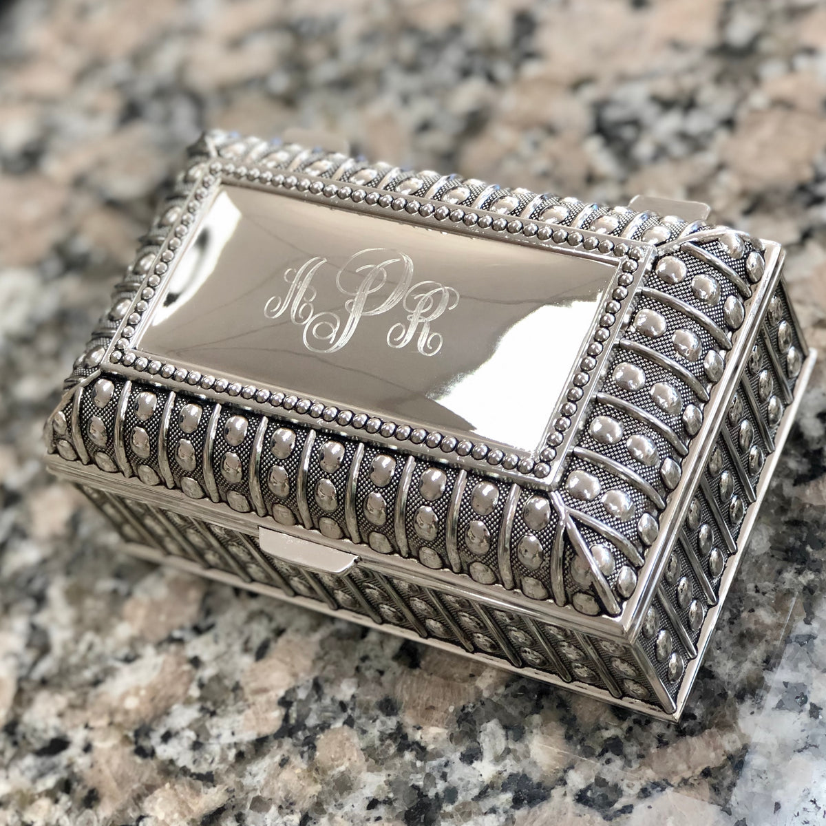 Personalized Silver Jewelry Box | Monogrammed Jewelry Box | FREE Engraving