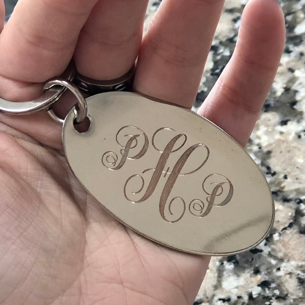 Engraved Metal Keychain | Personalized Metal Keychain | Silver Engraved ...